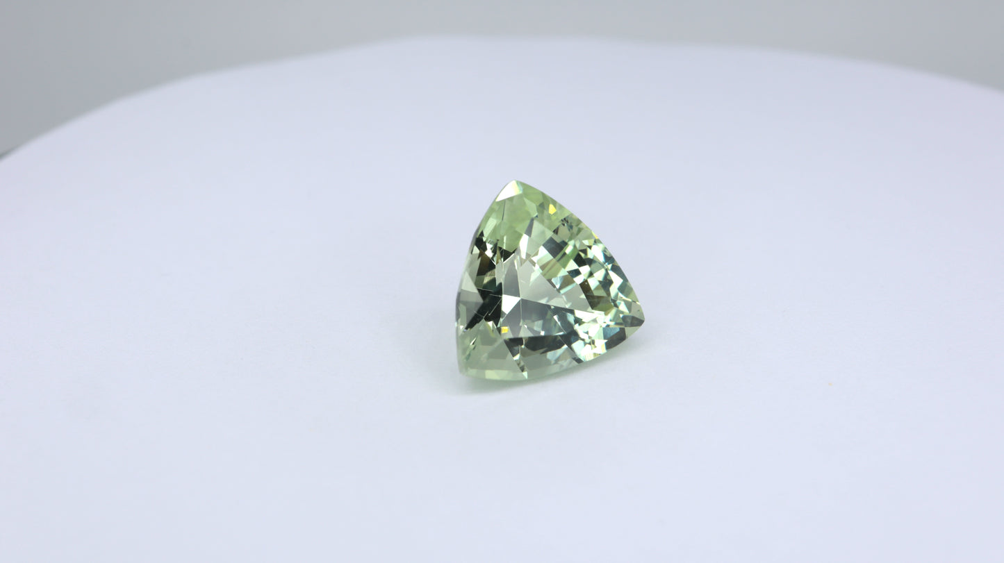 3.4ct Prasiolite (Green Amethyst)/ Trillion cut – Stuart Gems